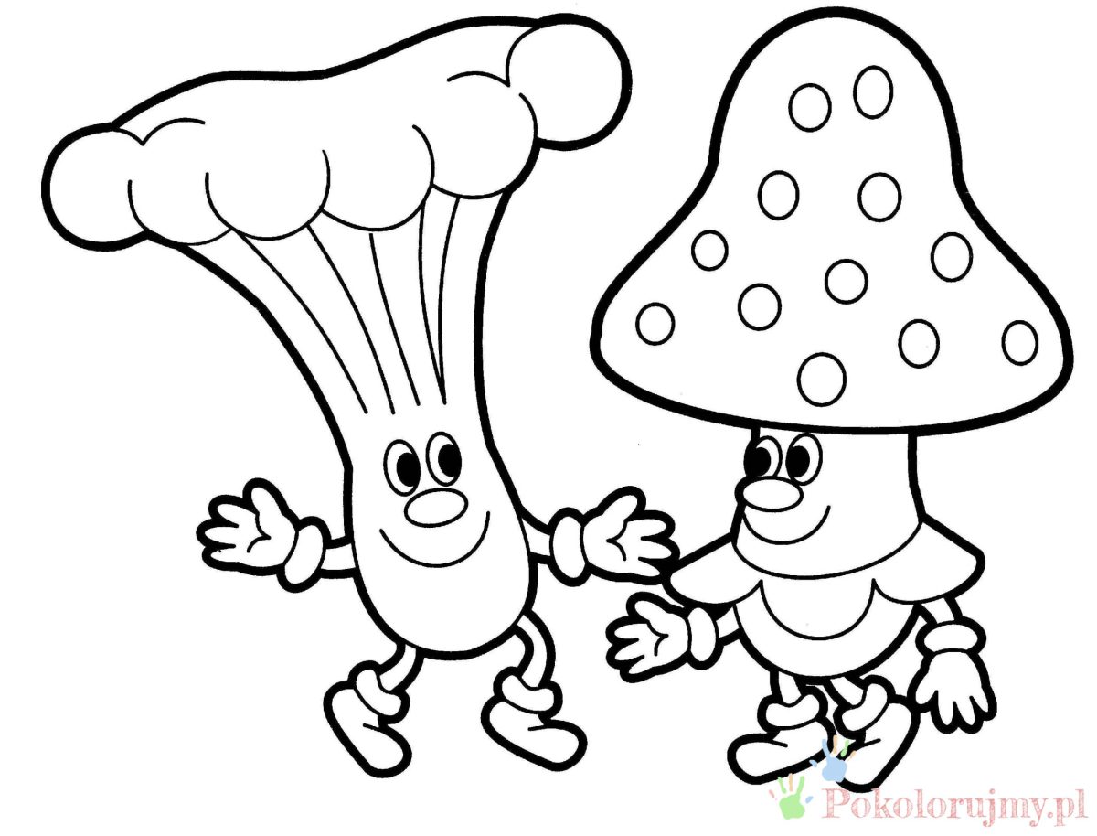 Grzybobranie, grzyby - Kolorowanki dla dzieci - Kolorowanki do wydrukowania