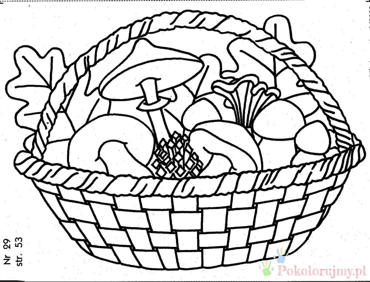 Grzybobranie, grzyby - Kolorowanki dla dzieci - Kolorowanki do wydrukowania
