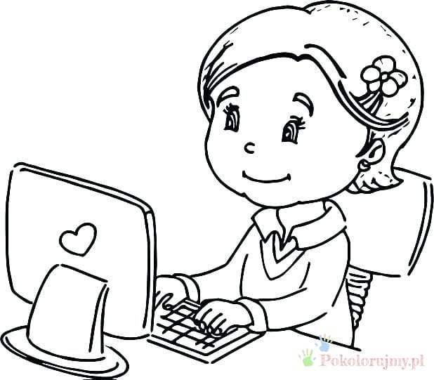 Komputer – Kolorowanki dla dzieci - Kolorowanki do wydrukowania